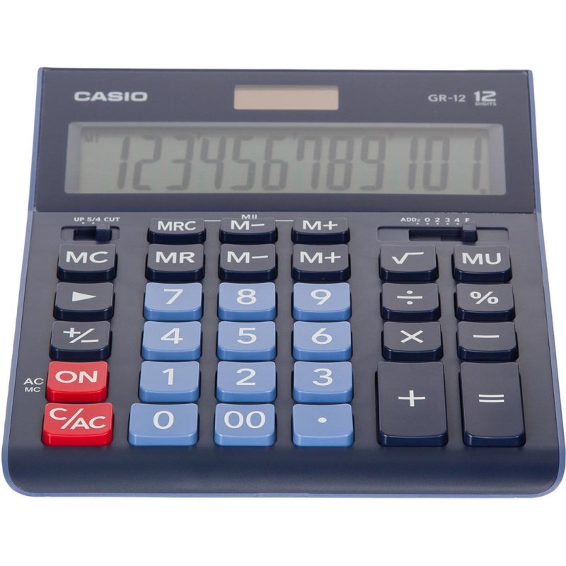 Калькулятор настольный Casio GR-12-BU 12-разрядный синий арт. 227421 ...