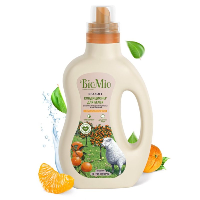 Кондиционер для белья BioMio Bio-Soft Мандарин 1 л арт. 1188911 ...