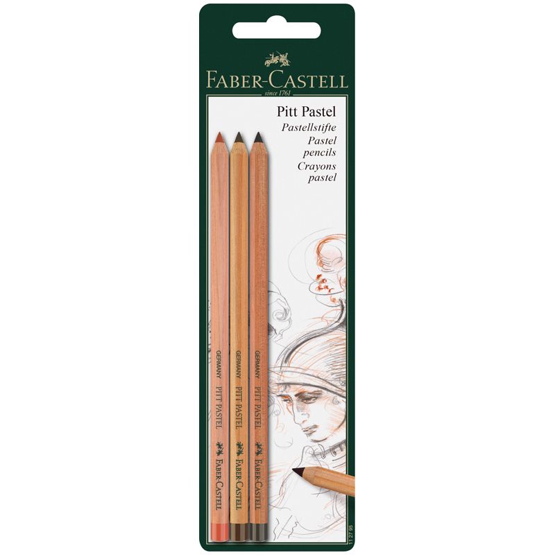 Пастельные карандаши Faber-Castell «Pitt Pastel» 03цв., блистер ...
