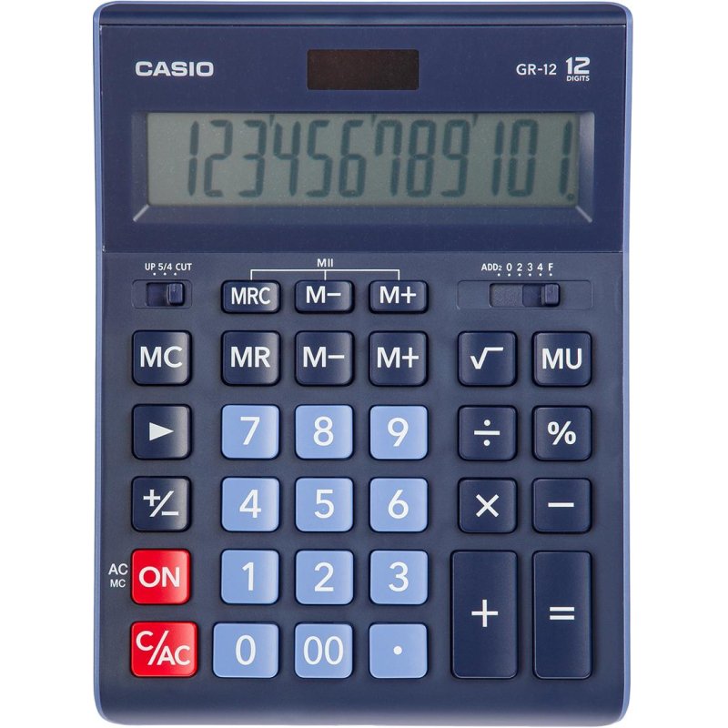 Калькулятор настольный Casio GR-12-BU 12-разрядный синий арт. 227421 ...