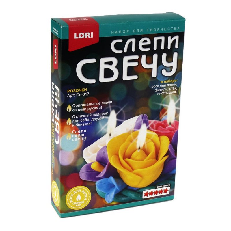Набор для изготовления свечей Lori «Слепи свечу. Розочки», картонная ...