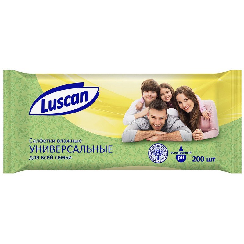 Влажные салфетки универсальные Luscan 200 штук в упаковке арт. 1086935 ...