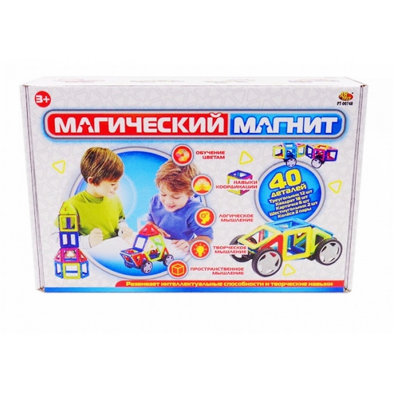 Конструктор магнитный Abtoys Магический магнит (40 деталей) - купить в ...