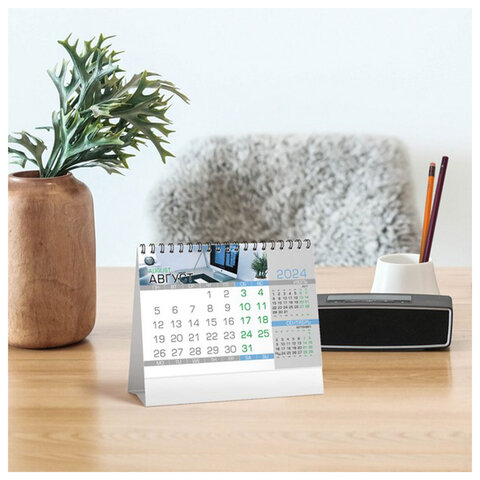 Календарь-домик настольный на гребне на 2024 г., 160×105 мм, «AQUA», HATBER арт. 1294347 ...