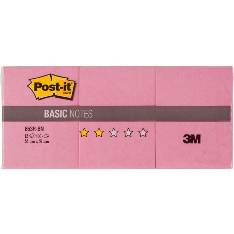 Стикеры Post-it Basic 38×51 мм неоновые 3 цвета (12 блоков по 100 ...