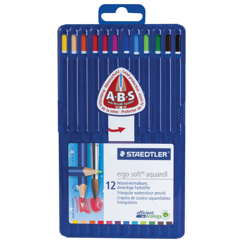 Карандаши цветные акварельные STAEDTLER ПРЕМИУМ (Германия) «Ergosoft ...