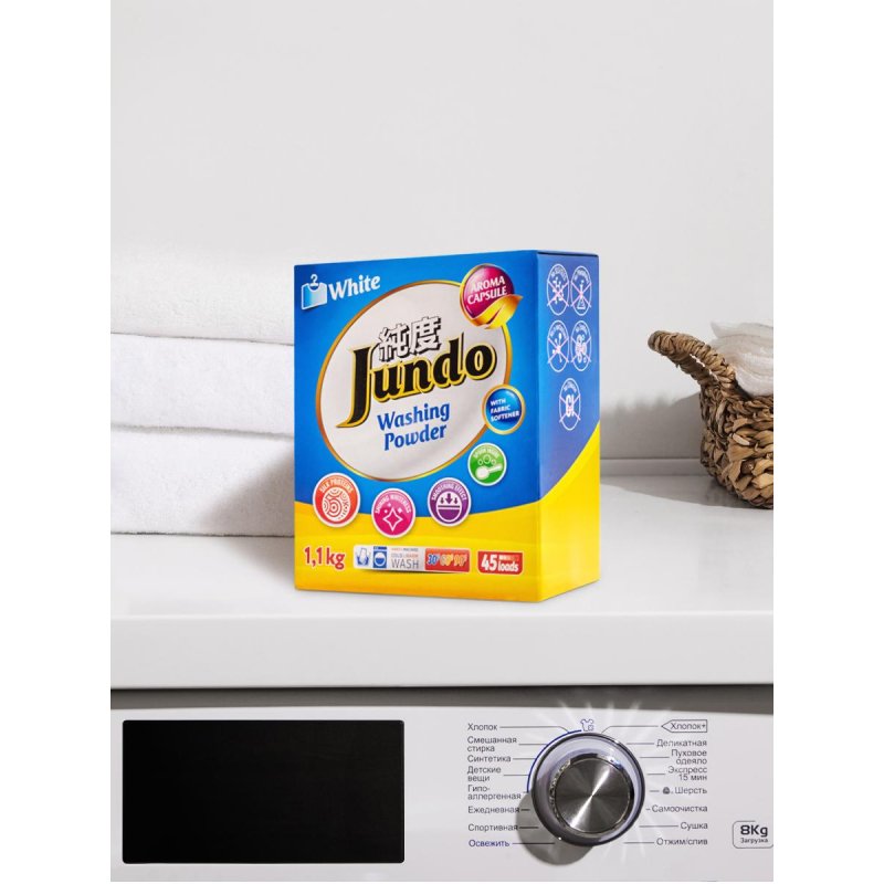 Порошок стиральный автомат Jundo AromaCapsule 1.1 кг (для белого белья ...