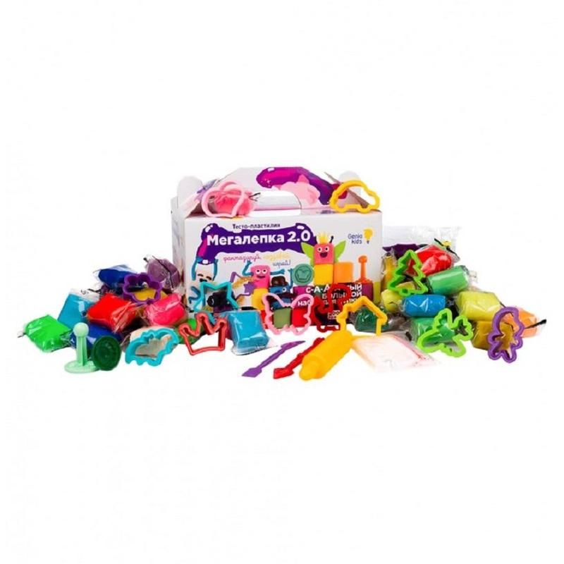 Набор для лепки Genio Kids Мегалепка 20 цветов 50 г с аксессуарами ...