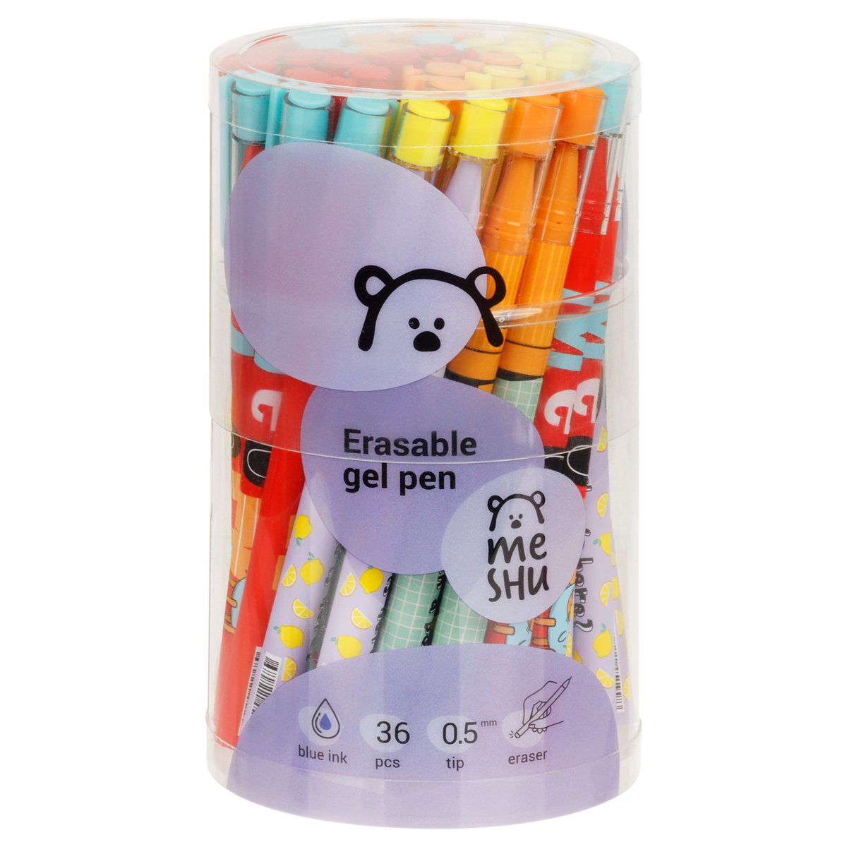 Ручка гелевая стираемая MESHU «Juicy cats» синяя, 0.5мм, корпус ассорти ...