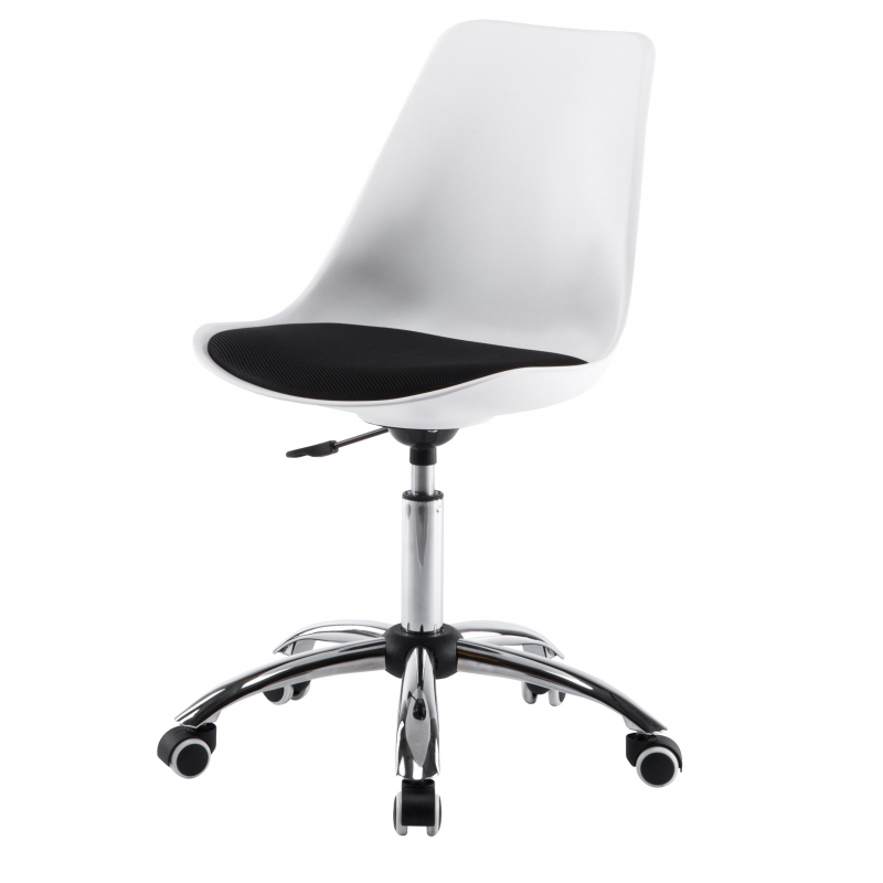 Кресло офисное Easy Chair 212 без подлокотников белое/черное (ткань ...