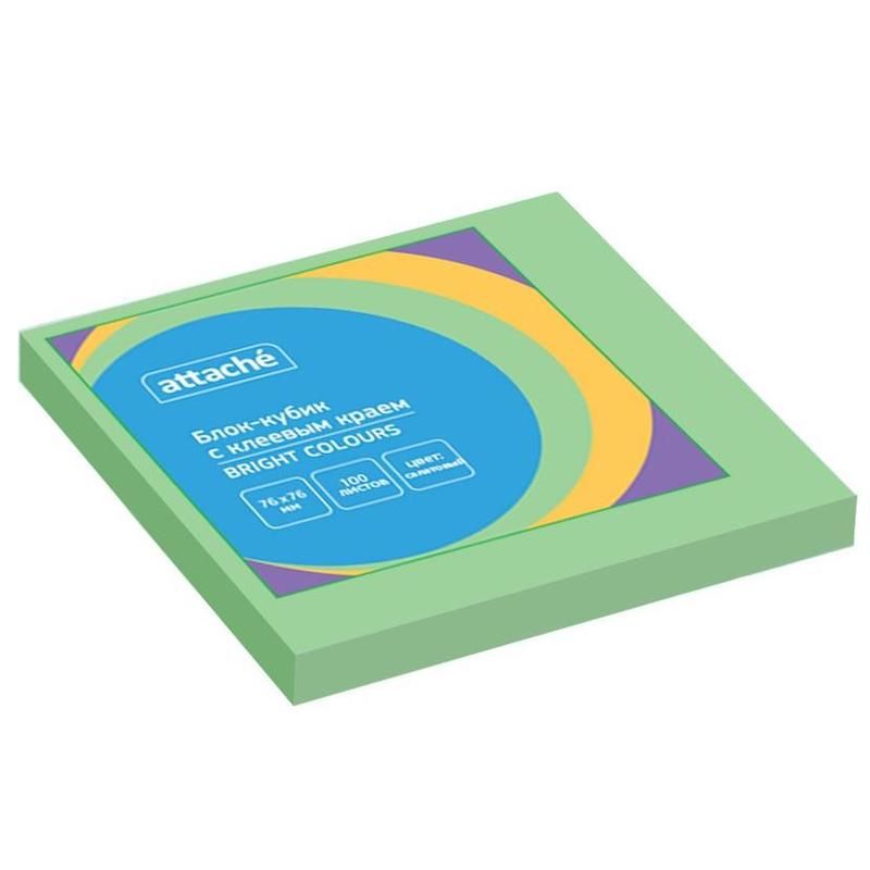 Стикеры Attache Bright colours 76×76 мм пастельные салатовые (1 блок,100 листов) арт. 1243817 ...