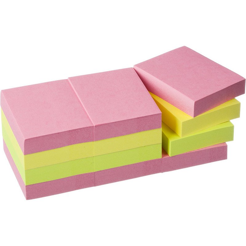 Стикеры Post-it Basic 38×51 мм неоновые 3 цвета (12 блоков по 100 ...