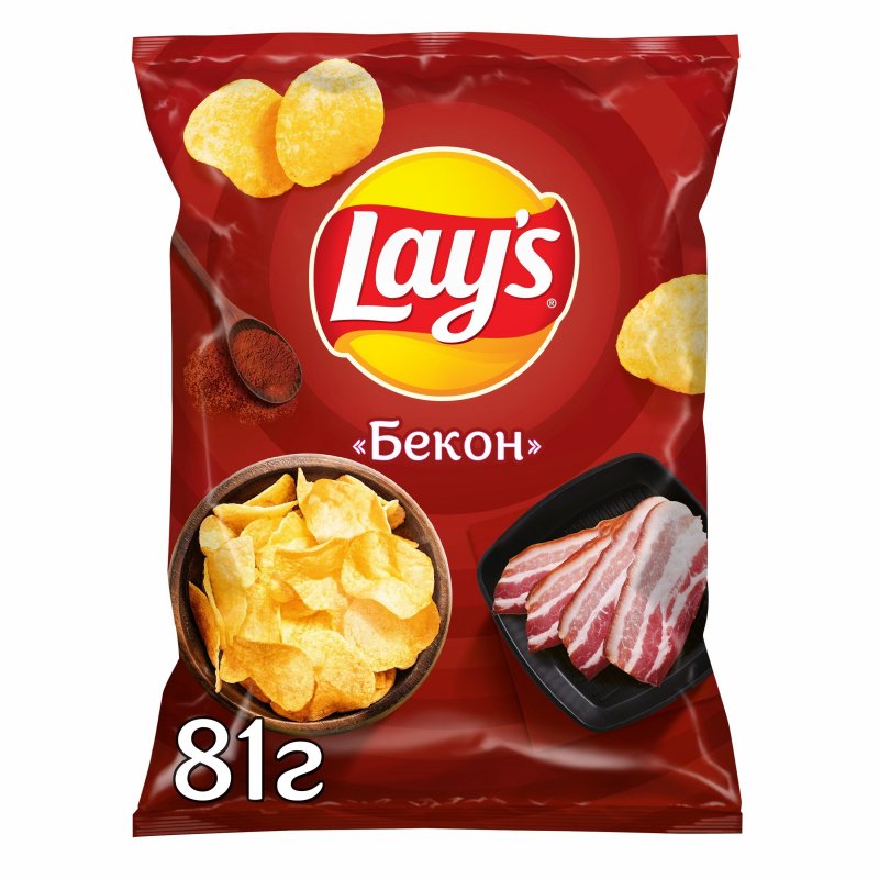 Чипсы Lays со вкусом бекона 90 г арт. 1083915 - купить в Москве оптом и ...