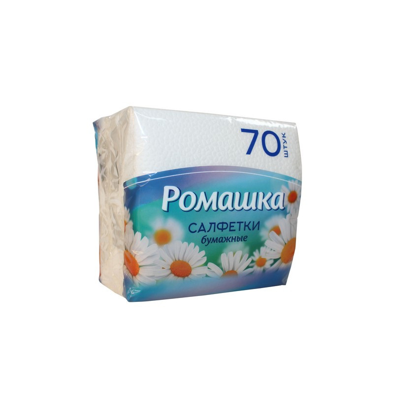 Салфетки бумажные Лилия 24×24 см белые 1-слойные 70 штук в упаковке арт ...