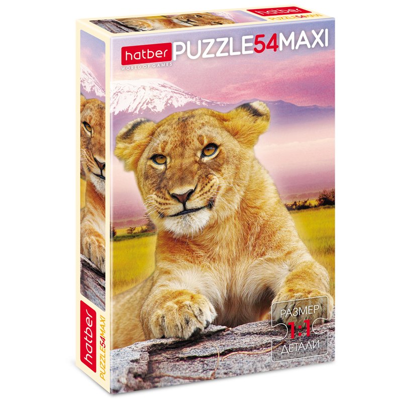 Пазл 54 эл. maxi Hatber «Львица» - купить в Москве оптом и в розницу в интернет-магазине Deloks