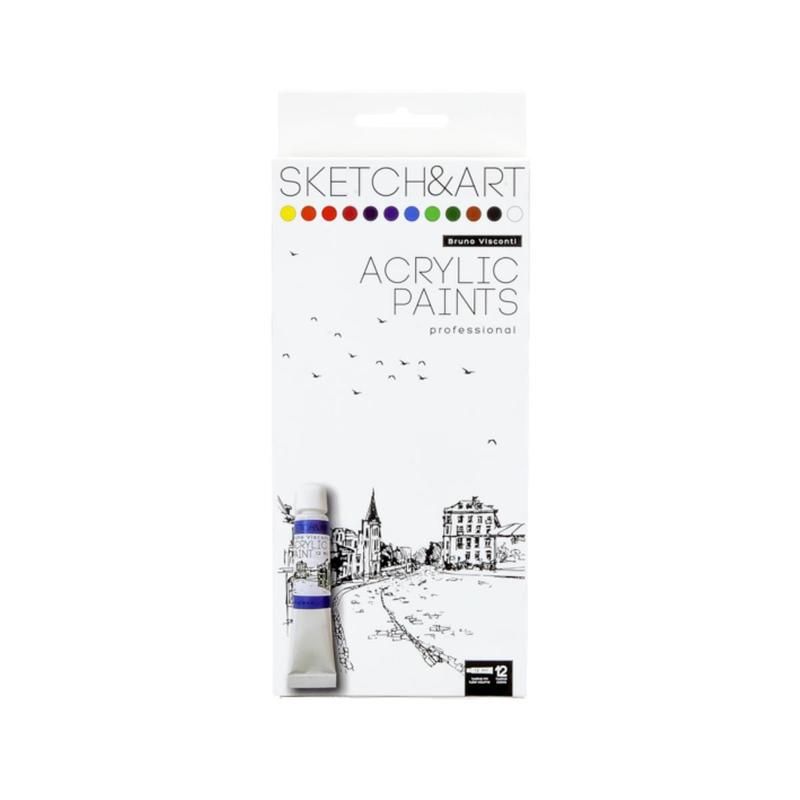 Краски акриловые Sketch&Art 12 цветов по 12 мл - купить в Москве оптом ...
