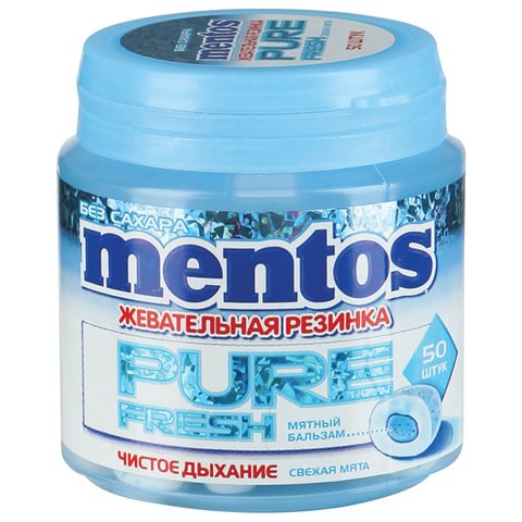 Жевательная резинка Mentos Pure Fresh Свежая мята 100 г арт. 207649 ...