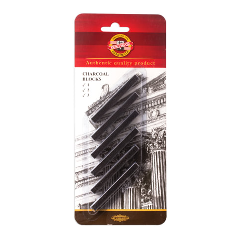 Уголь прессованный KOH-I-NOOR, набор 6 шт., квадратное сечение, 3 ...