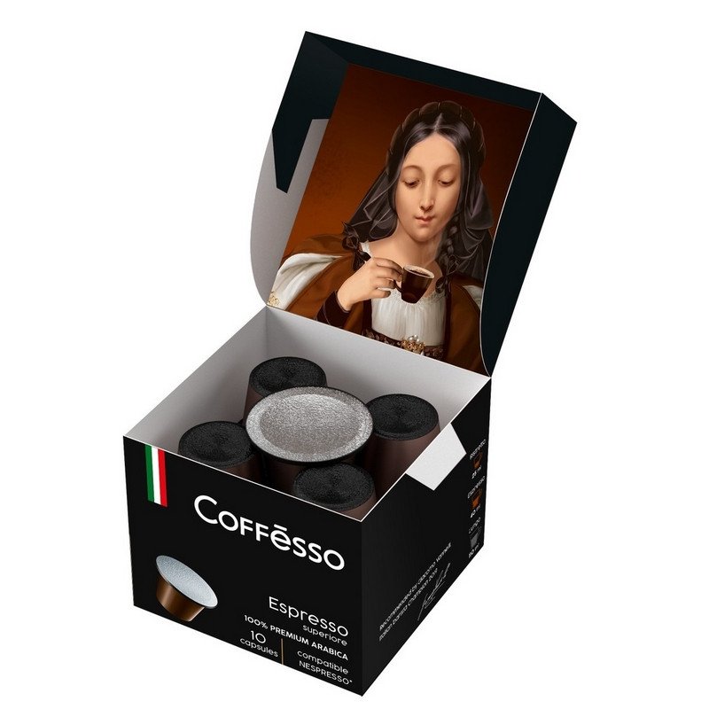 Капсулы для кофемашин Coffesso Espresso Superiore 10 штук в упаковке ...